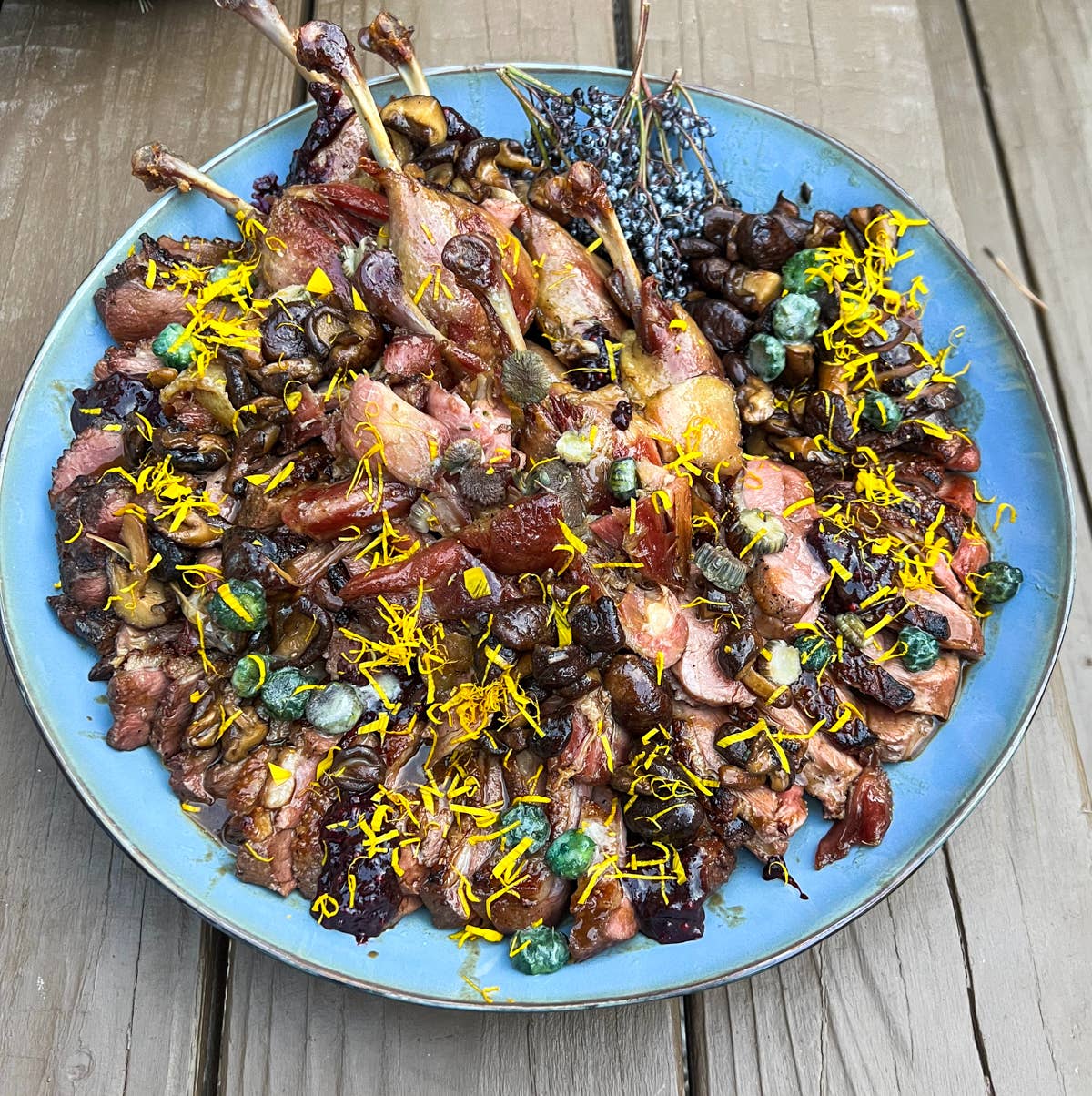 Cured Duck and Duck Confit with Elderberry - Moveable Feast